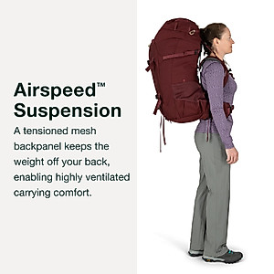 Osprey Fairview Trek 70 Women's Travel and Backpacking Backpack, Night Jungle Blue