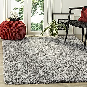 SAFAVIEH California Premium Shag Collection 8' x 10' Silver SG151 Non-Shedding Living Room Bedroom Dining Room Entryway Plush 2-inch Thick Area Rug