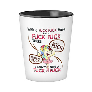 Unicorn Shot Glass 1.5 oz, Witty Funny Rainbow Pegasus Fairy Magical Myth Cute Quirky Sarcasm Saying Magical Horse for Men Women Adult, White