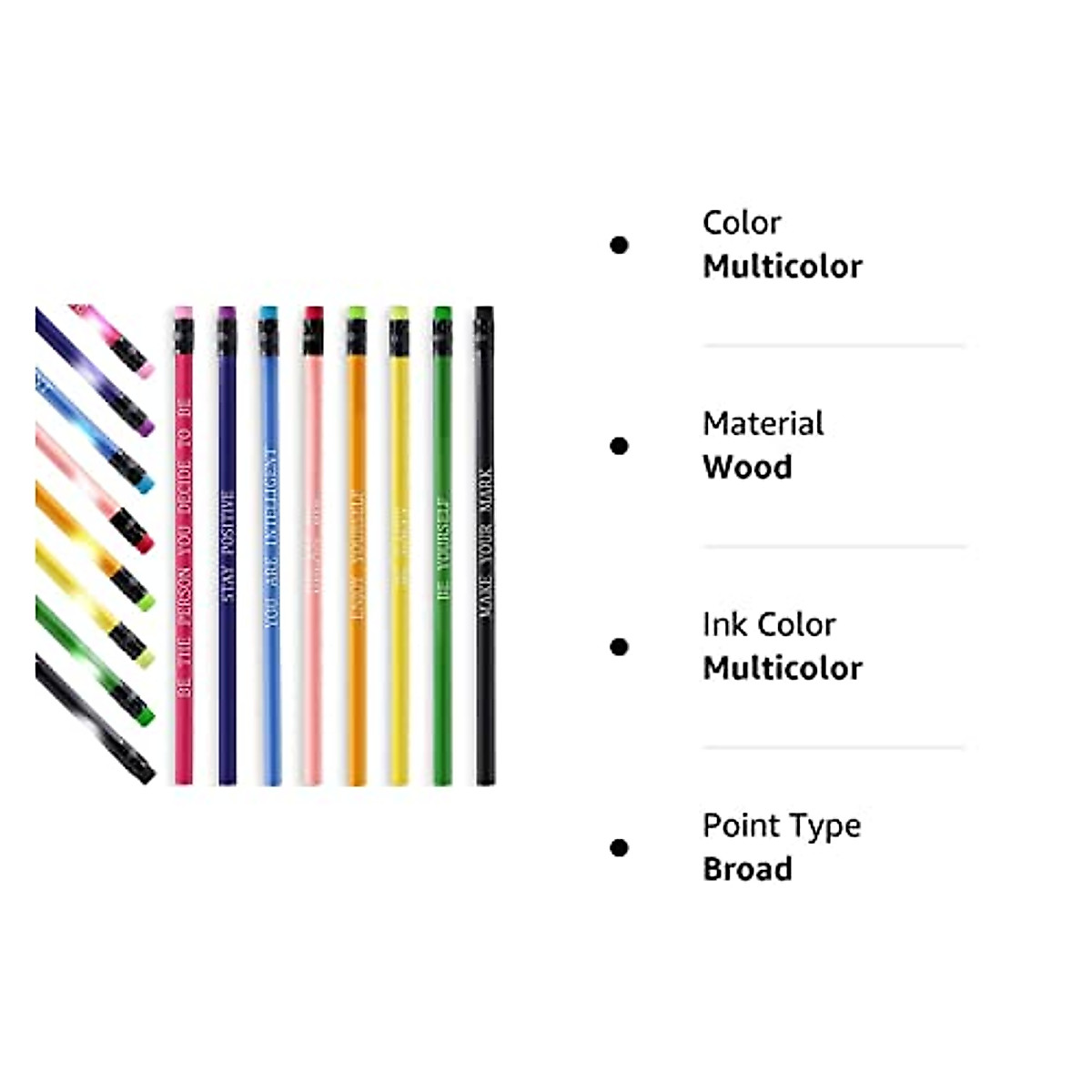60 Pcs Inspirational Pencils Personalized Pencils with Name Cute Pencils Motivational Pencils for Student Color Changing Mood Pencils Heat Activated Pencils for Kids School (Multicolor)