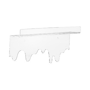 Leefasy Acrylic Floating Wall Ledge Shelf, Wall Mounted Bookshelf, Invisible Spice Rack, Clear Bathroom Storage Shelves Display,Hanging Shelves for Wall Storage - Flowing Water