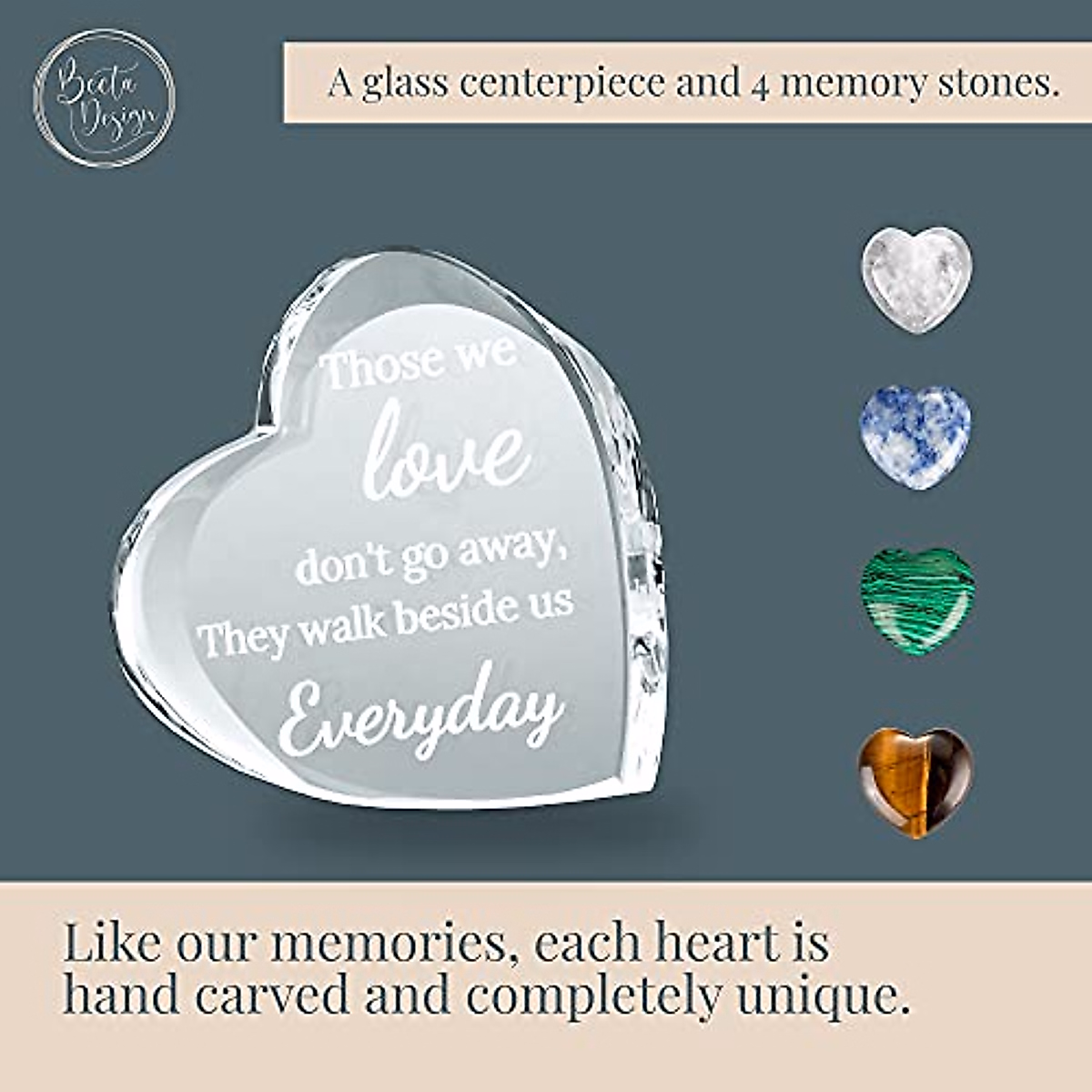 Memorial Gifts - A Truly Unique Bereavement or Grieving Gift - 4 Hand Carved Stone Reminders for Each Passing Season - A Beautiful Remembrance Gift or Sympathy Gifts for the Loss of a Loved One