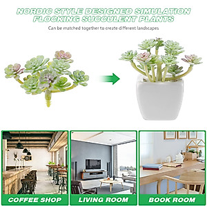 Kisangel 6Pcs Faux Succulents Artificial Simulation Succulents Cactus Artificial Potted Plants Cacti for Home Bonsai Decor Garden Greenery