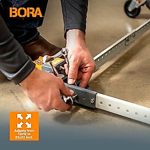BORA 544002 T-Square Attachment, NGX Clamp Edge Accessory, Circular Saw Guide, Keeps Plywood Cuts Straight and Parallel