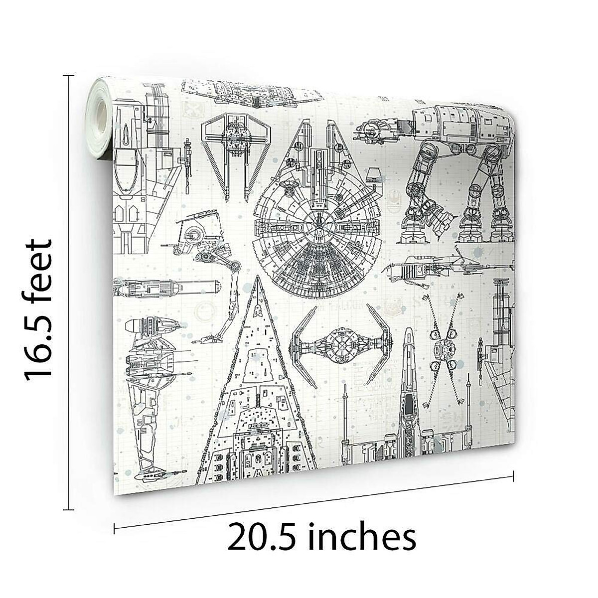 Star Wars Blueprint Blue Peel & Stick Wallpaper by RoomMates, RMK11036WP