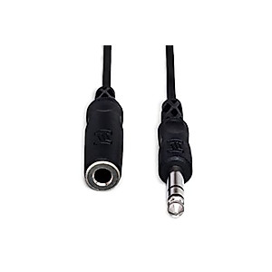 Hosa HPE-325C 1/4" TRS to 1/4" TRS Coiled Headphone Extension Cable, 25 feet