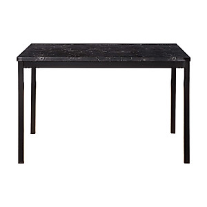 Lexicon Archglen Metal Dining Table with Faux Marble Top, Black