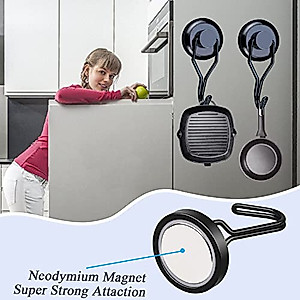 Elefama 100 LBS Magnetic Hooks Heavy Duty for Cruise Cabins Refrigerator Fridge Hanging Grill Tools Purse Magnet Hooks Strong Magnets with Hooks Black Magnetic Hook Hanger Swing for Kitchen Classroom