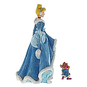 Enesco Disney Showcase Couture de Force Holiday Cinderella with Jaq and Gus Figurine Set, 8.46 Inch, Multicolor