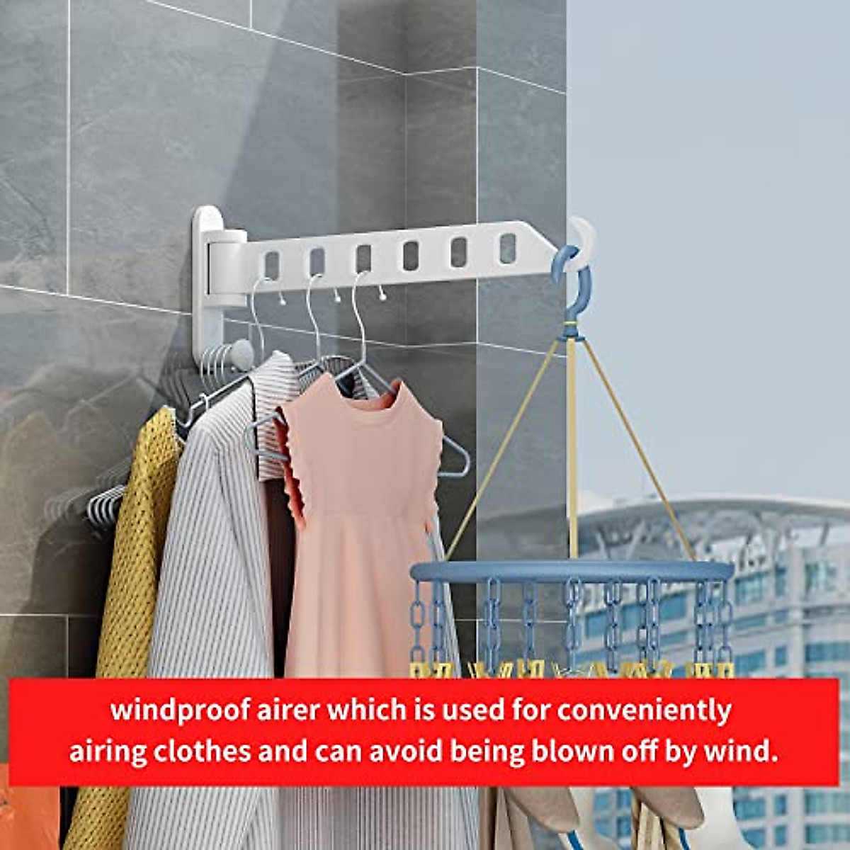 JOOM Laundry Drying Rack Wall Mounted Clothes Drying Rack Clothes Hanger White