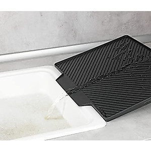 WENKO Nelia Dish Drying Mat with Drainer Black