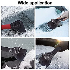 ADORAMOUR Ice Scrapers for Car Windshield - Window Snow Scraper for Cars, Automobile Windscreen Defrost Squeegee for Winter, Handheld Ice & Frost Removal Cleaning Tools for Car Truck SUV, 2 Pack
