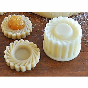 Pineapple Tart Jam Marmalade Thumbprint Linzer Cookies Stamps Circle Flower Sunny Edge Wave Cutter mold 2"