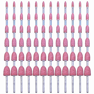 SHITIME 72 Pack Grinding Stone Set 1/8" Shank, Sanding Drill Bit for Rotary Tool Flap Wheel for Grinding, Polishing, Deburring Ferrous Metal(12/10/8/6/5/4mm Bullet Shape)
