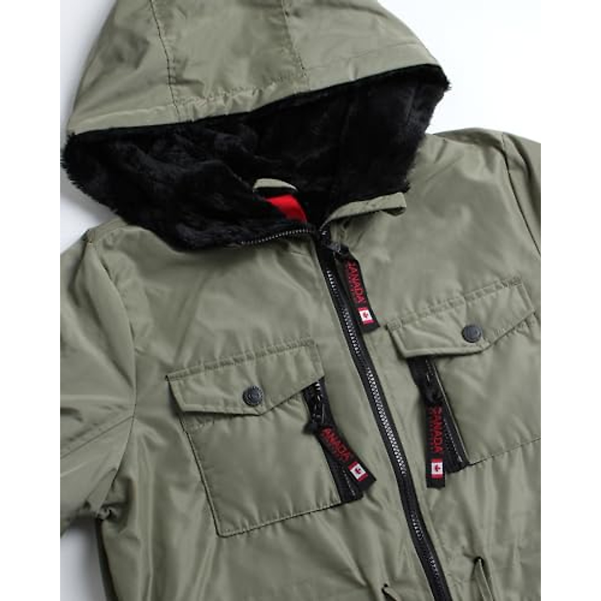 CANADA WEATHER GEAR Women's Winter Coat -Long Length Sherpa Lined Anorak Parka - Outerwear Windbreaker Jacket for Women, S-XL, Size Medium, Sage