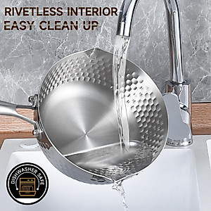 INQIBEE 1.5-2.5 QT Tri-ply Stainless Steel Saucepan Set of 2,lnduction Cooking Sauce Pots with Lids,Heavy Duty,Dishwasher and Oven Safe.