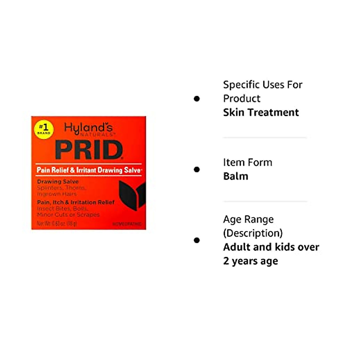 Smile's PRID Drawing Salve by Hyland's, Relief of Topical Pain and Skin Irritations, 18 grams