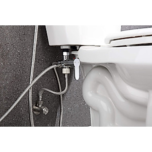 Home TBS Bidet Hot and Cold Handheld Spray Jet Shattaf with 6 inches Extension 7/8 male7/8 Female and 12 inches Toilet Connector New Set Stainless Steel Douchette Mixing Valve Sprayer Muslim Shower