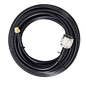 N Male to RP-SMA Male Cable, 25ft Ultra Low Loss RFA-200 Coax Cable with Weatherproof Connector for Yagi TP-Link 2.4Ghz Antenna, Router, WiFi and ALFA Extender, APs, Receiver