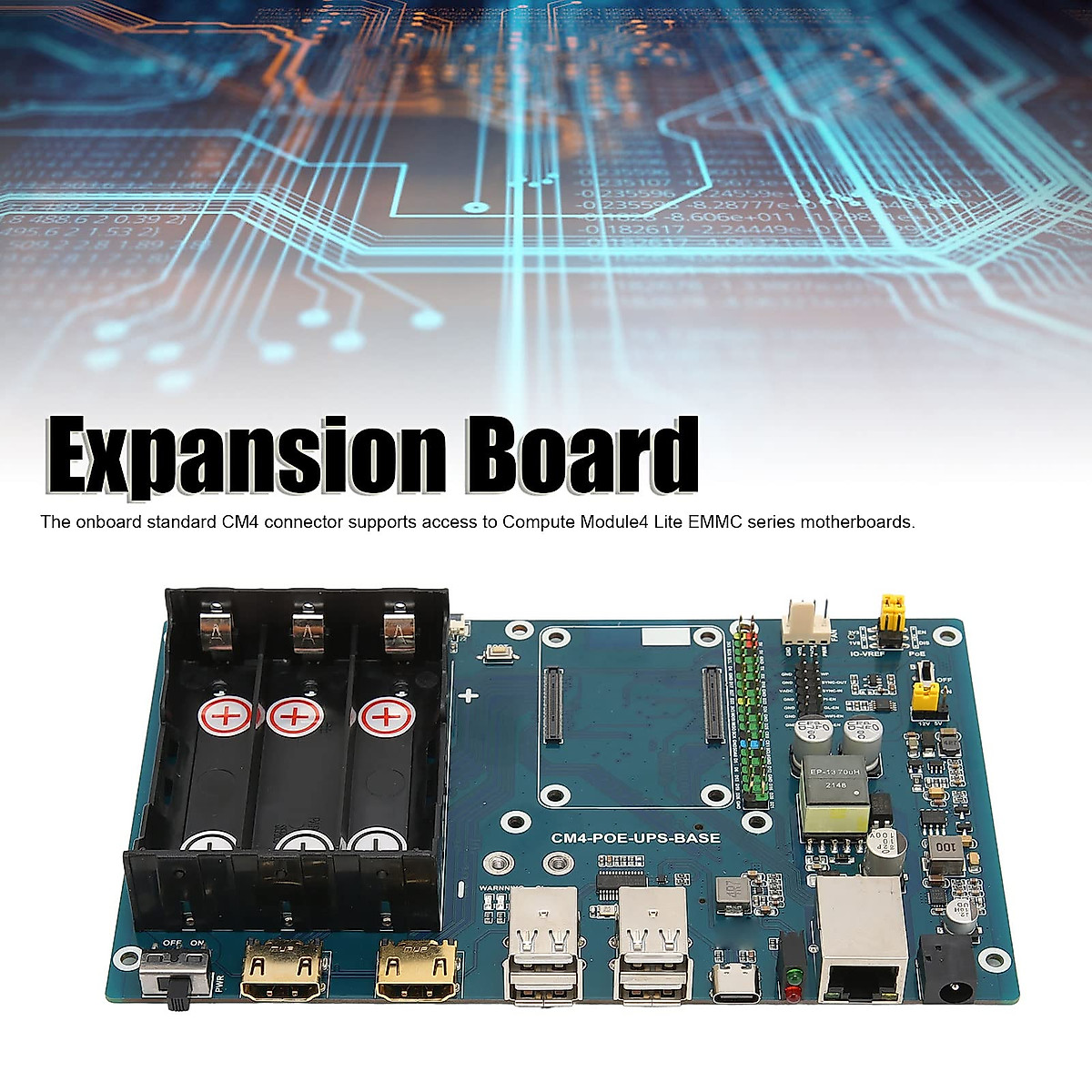 Septpenta Expansion Board Cm4 Poe Ups, Dynamic Route Management Multiple Protection Circuits, HD Multimedia Interface Quad USB 2.0, I2C Interface for Communication