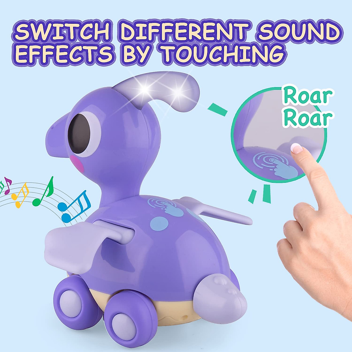 Kidpal Baby Toys 18 to 24 Months, Toys for 2 Year Old Boys Girls with Light and Music, Touch & Go Crawling Toys for babies18-24months, Baby Toys 18 Months, Gifts Toys for Age 2 Toddler