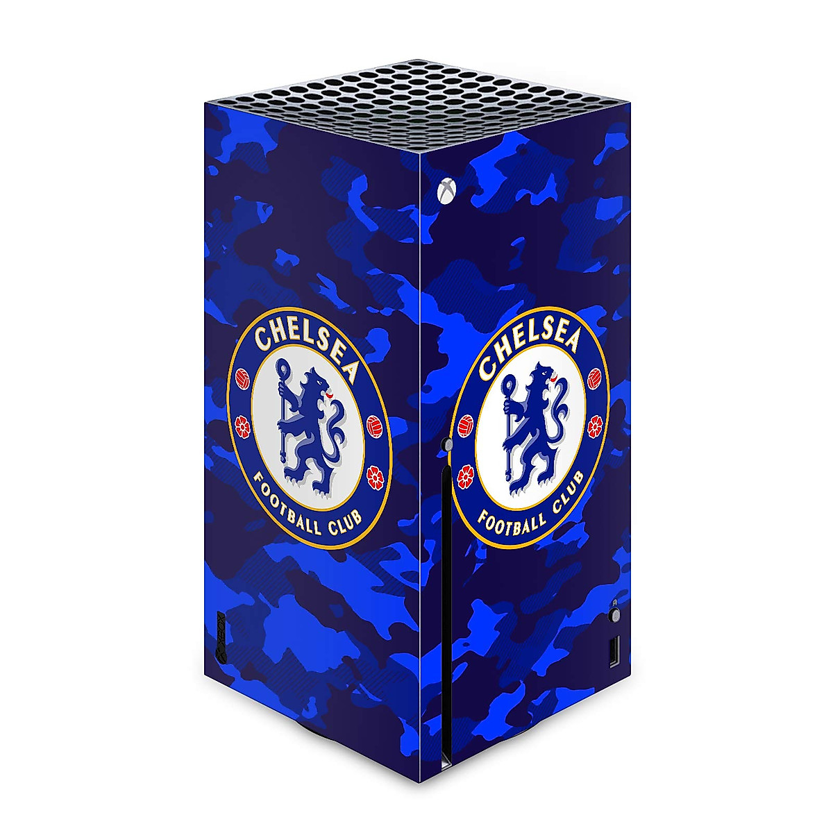 Head Case Designs Officially Licensed Chelsea Football Club Camouflage Mixed Logo Vinyl Sticker Gaming Skin Case Cover Compatible with Xbox Series X Console