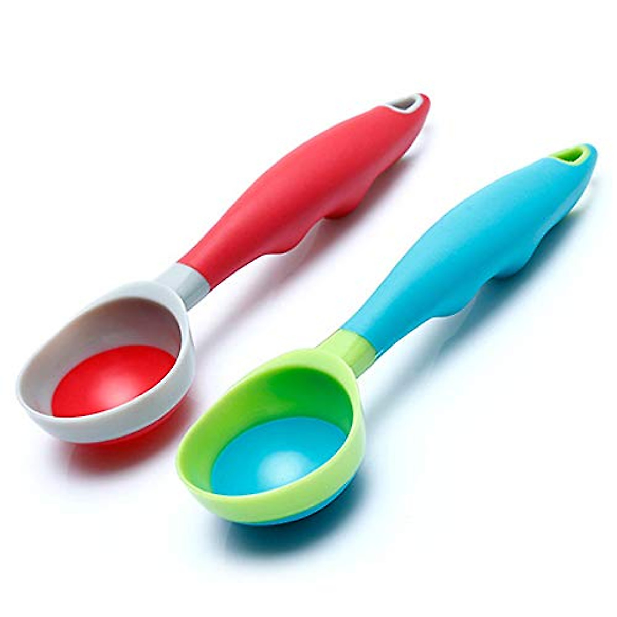 Ice Cream Scoop, 2PCS Nonstick Anti-Freeze Food grade PPR + rubber Ice Cream Scooper with the Hung Hole Design, Comfortable Handle, Dishwasher Safe,Ice Cream Scoops,