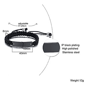 MPRAINBOW Custom Personalized Morse Code Secrect Message Adjustable Handmade Braided Link Bracelet for Men Women Fantastict Gift For Mom Dad Daughter Son Lover Friends