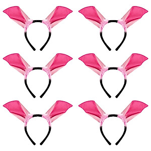 TopTie 6 PCS Pig Animals Ears Headband, Halloween Decorations for Adult & Kid, Costume Hair Hoop Party Favors