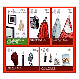 Command General Purpose Variety Kit, Hangs Up to 19 Items, Organize Damage-Free & Large Picture Hanging Strips Heavy Duty, White, Holds up to 16 lbs, 14-Pairs, Easy to Open Packaging