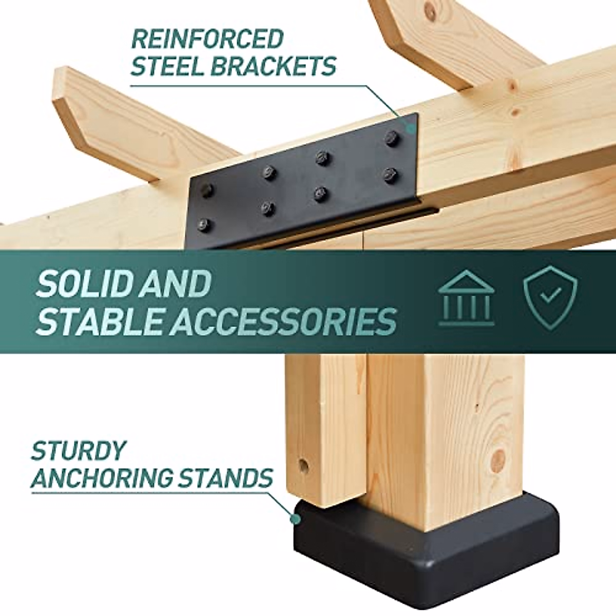 Endark 9x9 FT Solid Wood Pergola with Corner Seating and Table, Outdoor Patio Corner Pergola with Cushioned Sofa for Garden, Backyard, Poolside