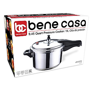 Bene Casa 61423 Aluminum Pressure Cooker 9.45 Quart 9 Liter