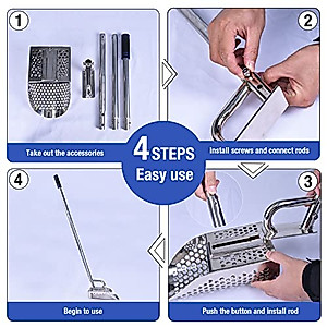 Shaledig Sand Scoop for Metal Detecting, 304 Stainless Steel Shovel Scoop for Metal Detecting for Adults, Rust-Proof Sand Scoops for Treasure Hunting, Handheld with Long Heavy Duty Handle Pole Design