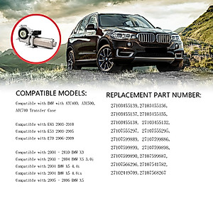27107566296 Transfer Case Shift Actuator 4WD Compatible with 2003-2010 BMW X3 X5 E53 E83 E70 Replaces 27107541782 27103455136 27103455139 600-932, BMW Encoder Motor