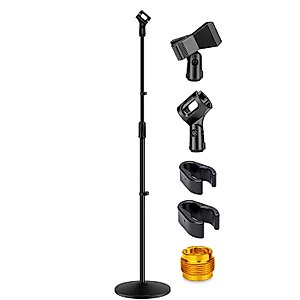 GLEAM Microphone Stand - Universal Mic Mount with Heavy Compact Base