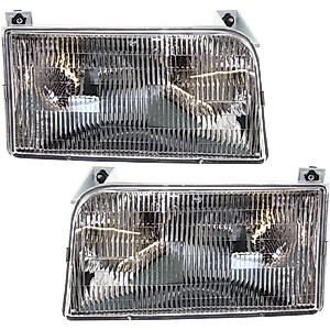 Evan Fischer Driver and Passenger Side Headlight Set of 2 Compatible with 1992-1996 Ford F-150, 1992-1996 F-250, 1992-1997 F-350 & 1992-1996 Bronco - FO2503114, FO2502118