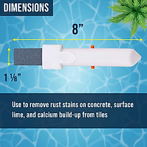 U.S. Pool Supply Pool Cleaning Pumice Stone with Pole Handle, 3 Pack - Clean Remove Rust Stains on Concrete, Calcium Build-Up on Tiles, Scrub Debris Off Walls, Floors, Steps, Corners