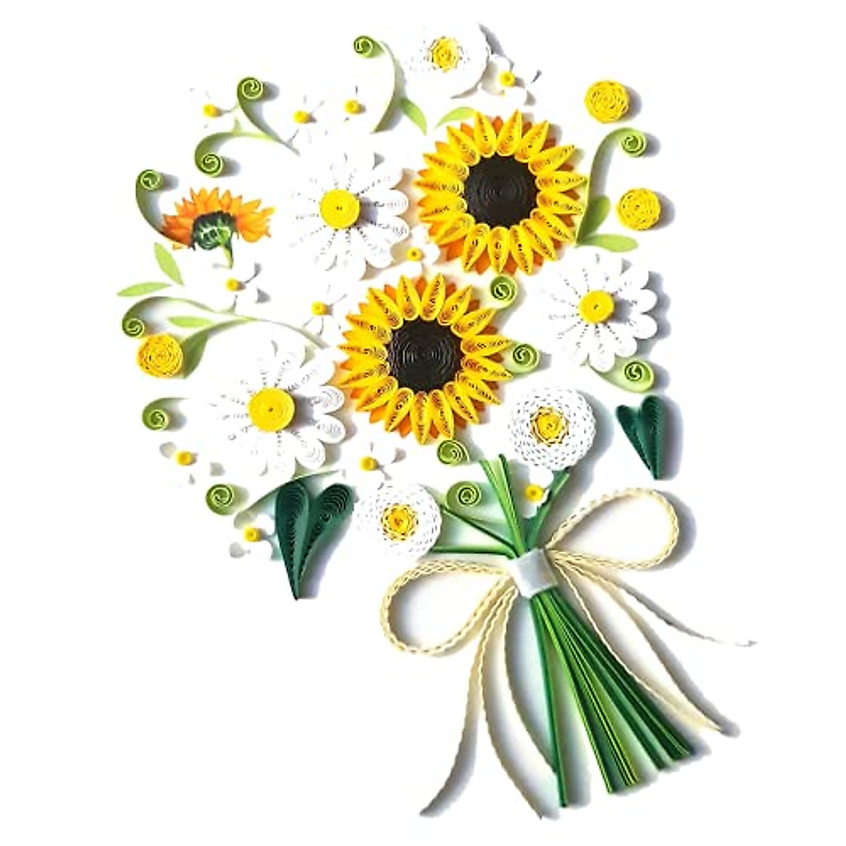 TUMYBee Sunflower Greeting Card for Mom, Happy Birthday and Mother Day Quilling Cards, Greeting Card Card for Valentine, Sympathy, Thinking Of You, Quilled 3D Card for Christmas,Birthday,Anniversary, Friend Mom with Envelop (Sunflower)