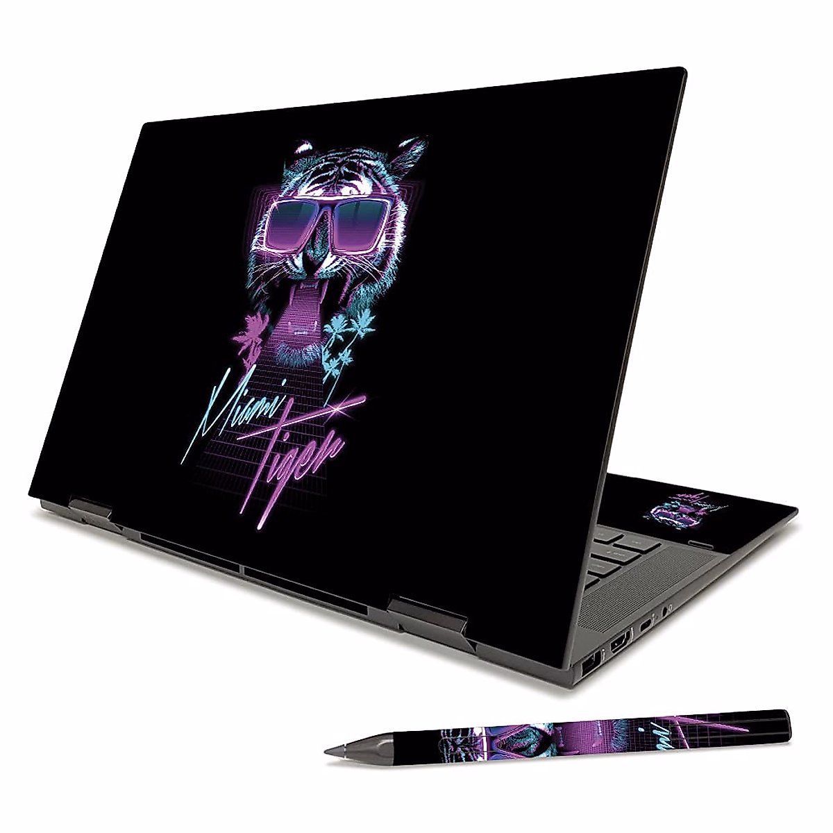 MightySkins Skin Compatible with HP Envy x360 15" (2021) - Miami Tiger | Protective, Durable, and Unique Vinyl Decal wrap Cover | Easy to Apply, Remove, and Change Styles | Made in The USA