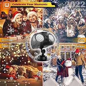 2022 Snowflake Projector Lights Remote Controlled, Upgraded Rotating Snowfall LED Lighting Projector Landscape Waterproof for Garden Patio Indoor Home Wedding Party Holiday Decorations