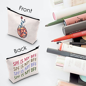 Dermatologist Cosmetic Bag Dermatology Student Graduation Gift SPF Is My BFF Makeup Zipper Pouch for Skin Doctor Dermatology Nurse (SPF)