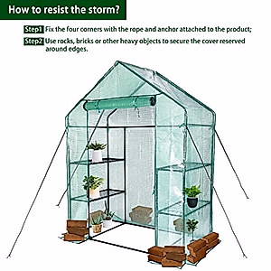KOKSRY Mini Greenhouse,Greenhouses for Outdoors,Portable Walk in Green House for Garden Plants That Need Frost Protection and Away from Pests, Animals(56"x30"x76")-Green