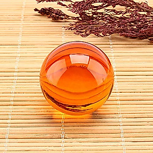 40 MM Citrine Crystal Sphere Ball, Feng Shui Crystal Natural Transparent Crystal Ball Citrine Quartz Crystal with Holder for Wealth
