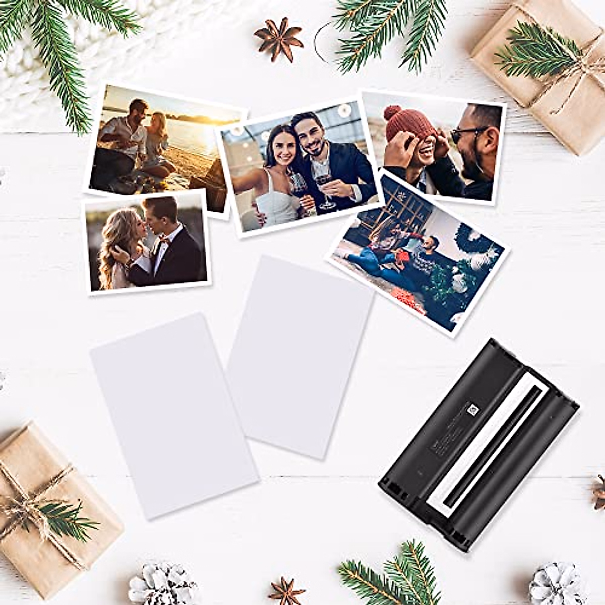 Liene 4x6'' Instant Photo Printer (Battery Edition) Bundle, 60-sheet, 2 Ink-Cartridge, Wireless Photo Printer for iPhone, Smartphone, Android, Computer, Dye Sublimation, Photo Printer for Travel, Home