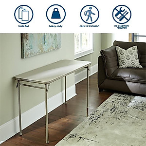 Cosco Folding Serving Table, 20" x 48", Antique Linen