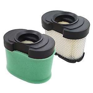 792105 276890 Air Filter Cartridge for Briggs & Stratton 593435 593240 407777 40G777 40H777 445667 445877 44H777 Engine fit John D Lawn Mower Air Cleaner Z425 GY21057 MIU11515 MIU11517, 2 Pack