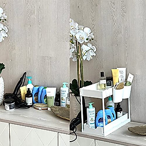 2 Tier Storage Organizer Multi-purpose Under Cabinet Bathroom Under Sink Organizers and Storage White Under Sink Storage for Bathroom Kitchen