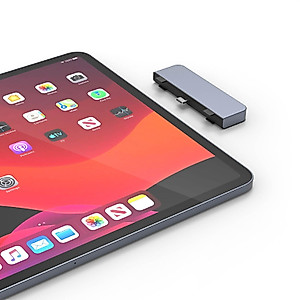 HYPER - HyperDrive 4-in-1 USB C Hub for iPad Pro - 3.5mm Audio Jack, USB-C Power Delivery, USB-A 3.0, 4K30Hz HDMI - Space Gray