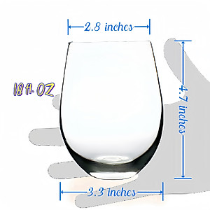 AtMU Basic Stemless Wine Glasses Set of 12, 18 fl. oz Dishwasher Safe, All Purpose Wine Glasses for Cocktails, Coffee and Spritzers, Exellent for Family, Party and Business