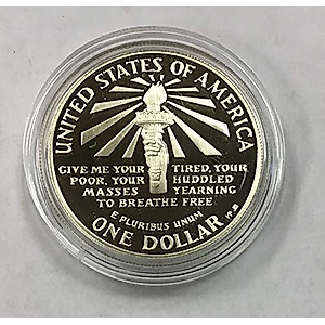 1986 S Statue of Liberty commemorative Silver dollar in capsule $1 US Mint Proof